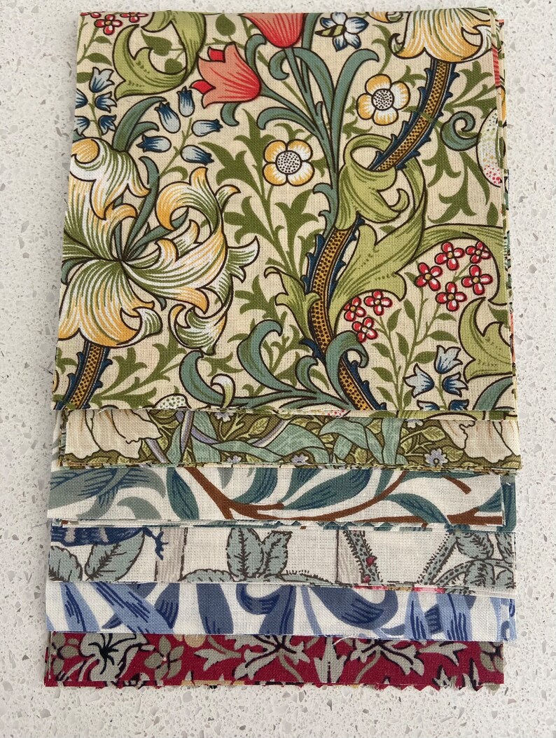 William Morris Fabric Charm Pack 24 Pieces - Etsy UK