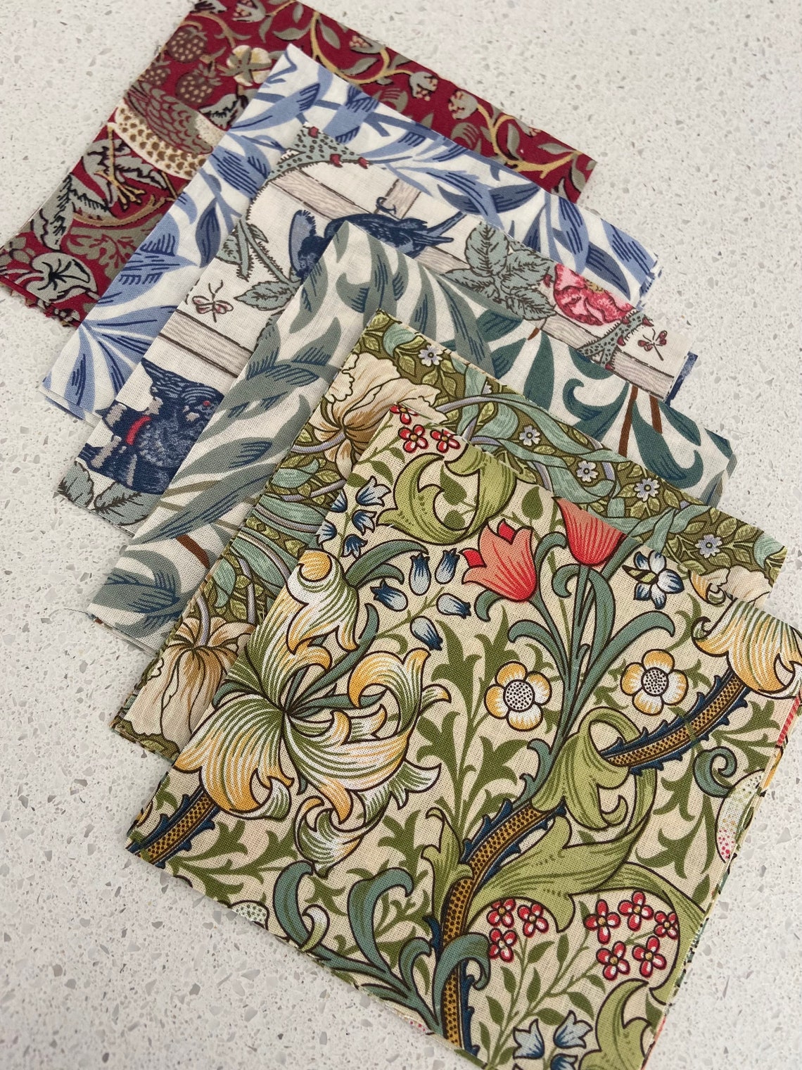 William Morris Fabric Charm Pack 24 Pieces - Etsy UK