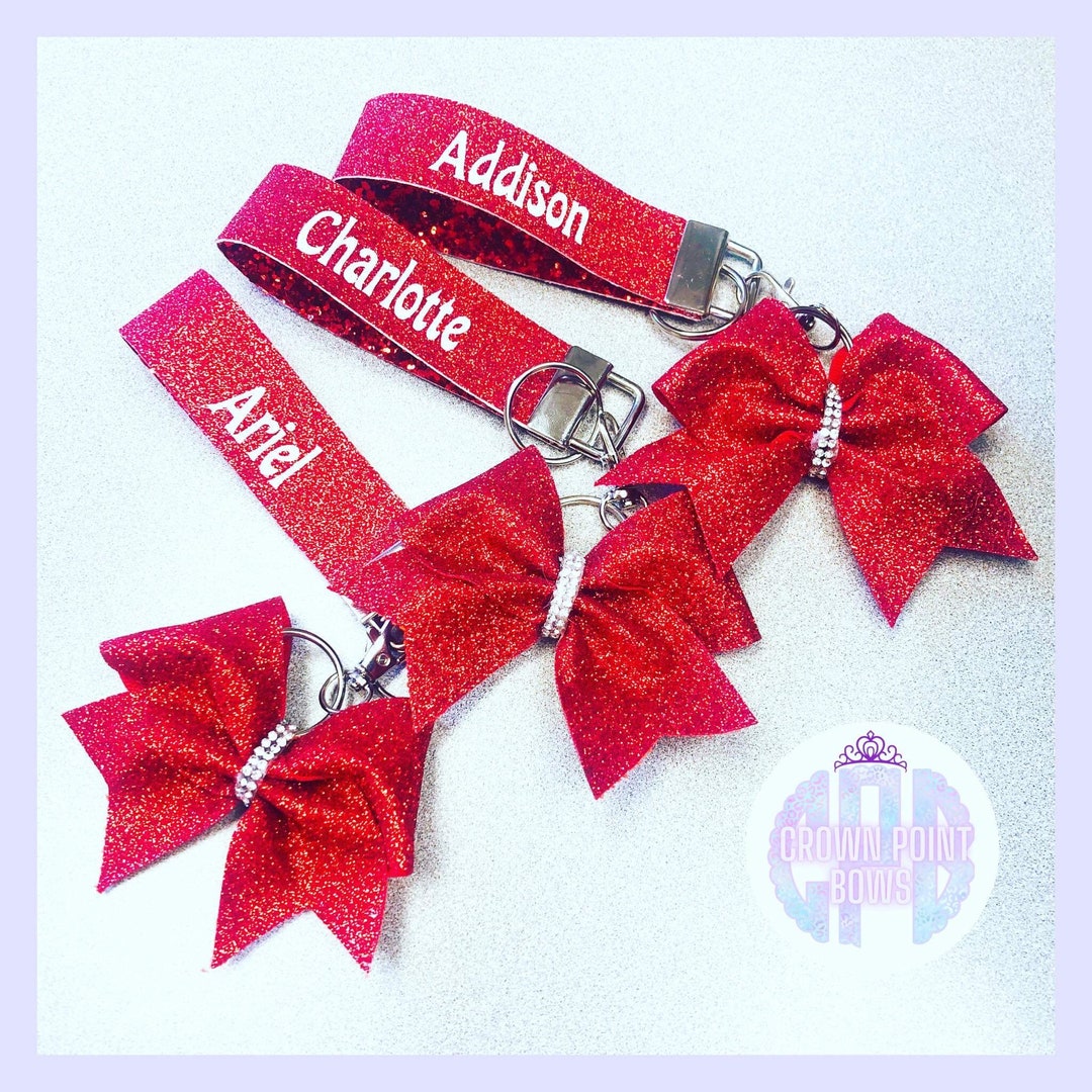 Custom Cheer Bow Keychain - Etsy