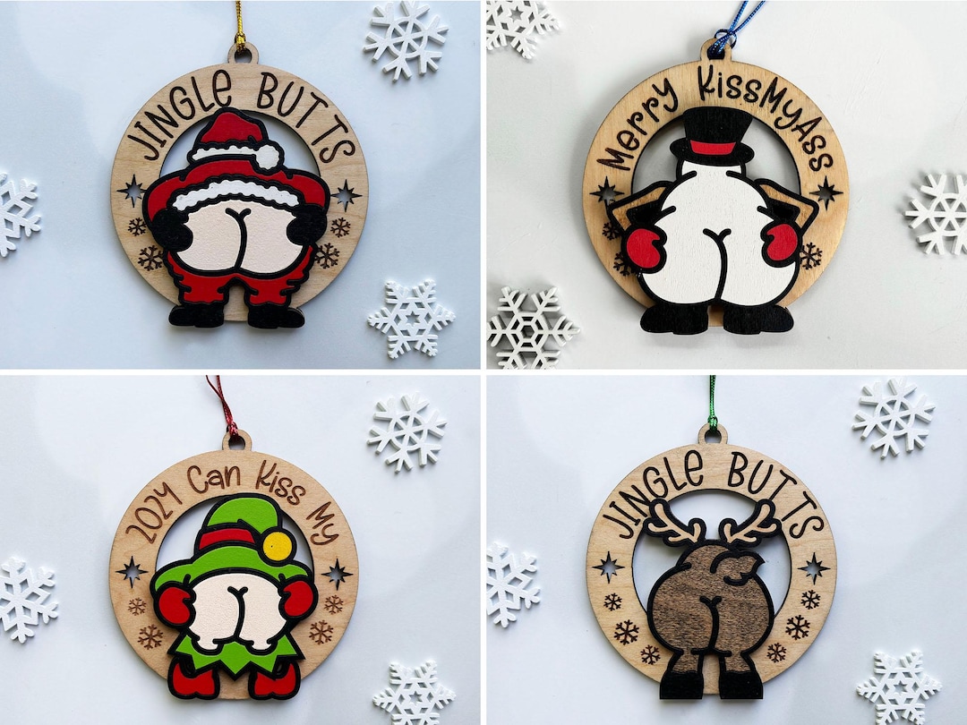 Handmade Cheeky Christmas Tree Ornaments - Etsy