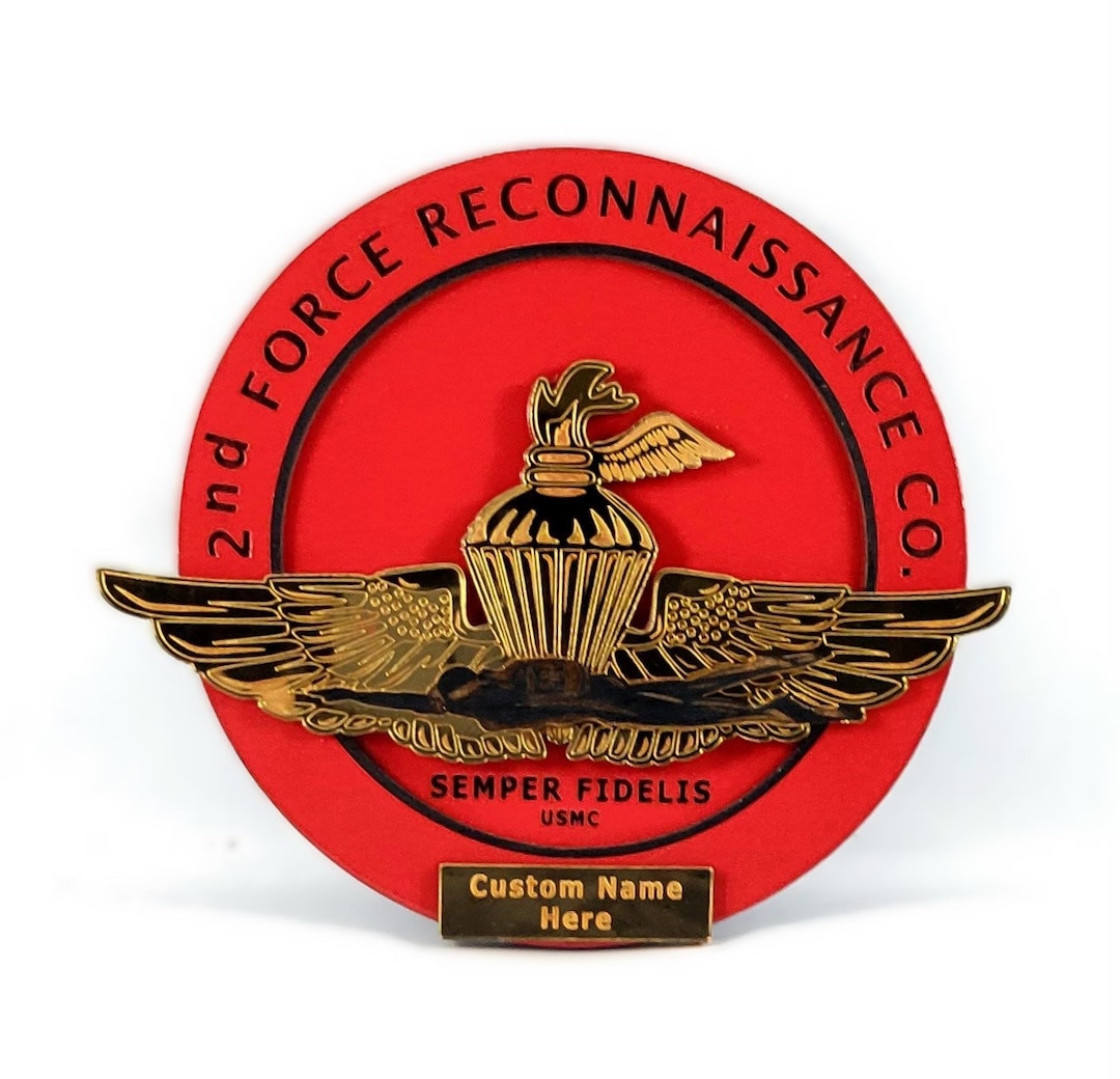 Recon Plaque - US Marines Corp Insignia - Handcrafted Wood Military ...