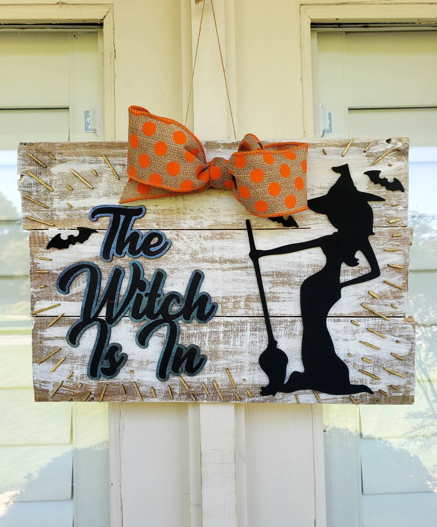Wood Sign Halloween Hanging Sign Witch Is In Witch Decor | Etsy