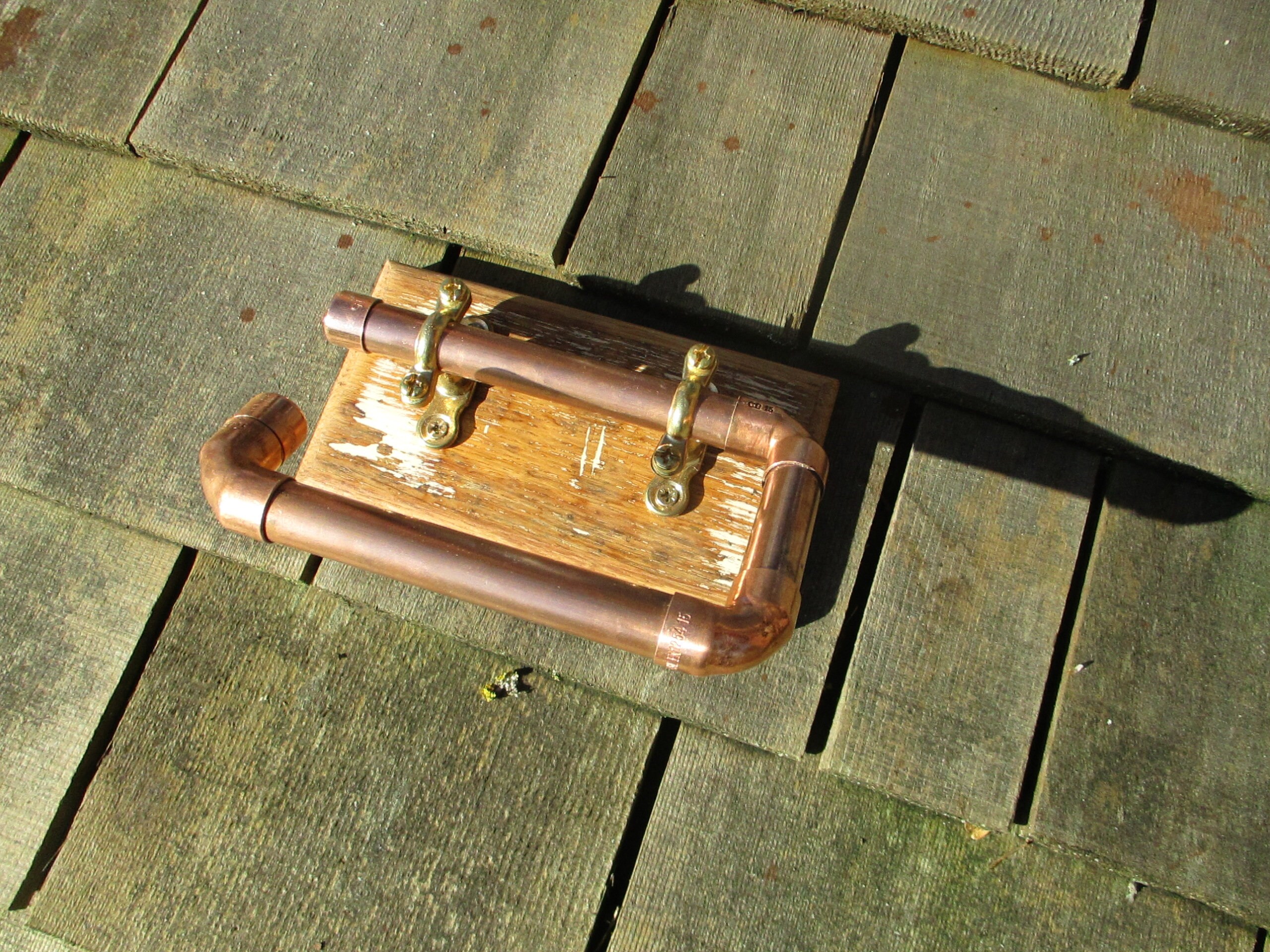 Handmade Copper Pipe Toilet Roll Holder With Hardwood - Etsy