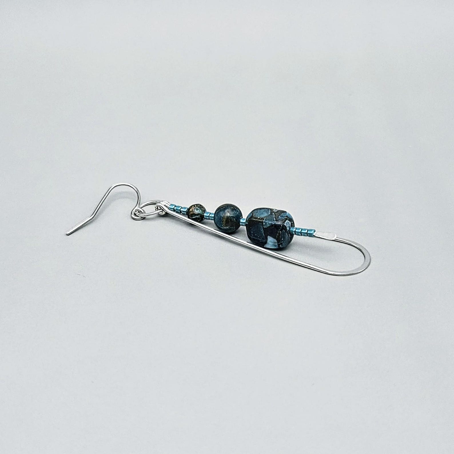 Jasper/glass Bead and Sterling Silver Earrings - Etsy