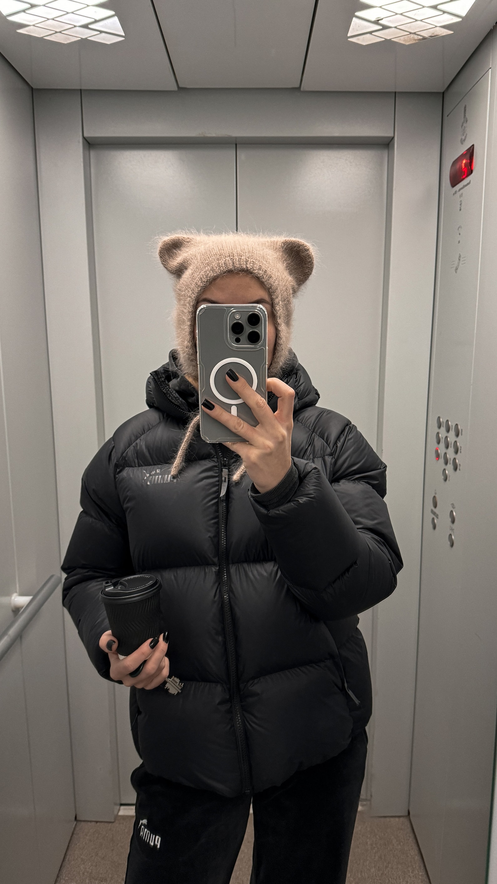 Hand Knitted Adult Bonnet/fluffy Wool Balaclava/bear Ear Bonnet/knitted ...