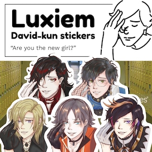 Luxiem David-kun Meme Sticker Pack shu Yamino, Vox Akuma, Ike Eveland ...