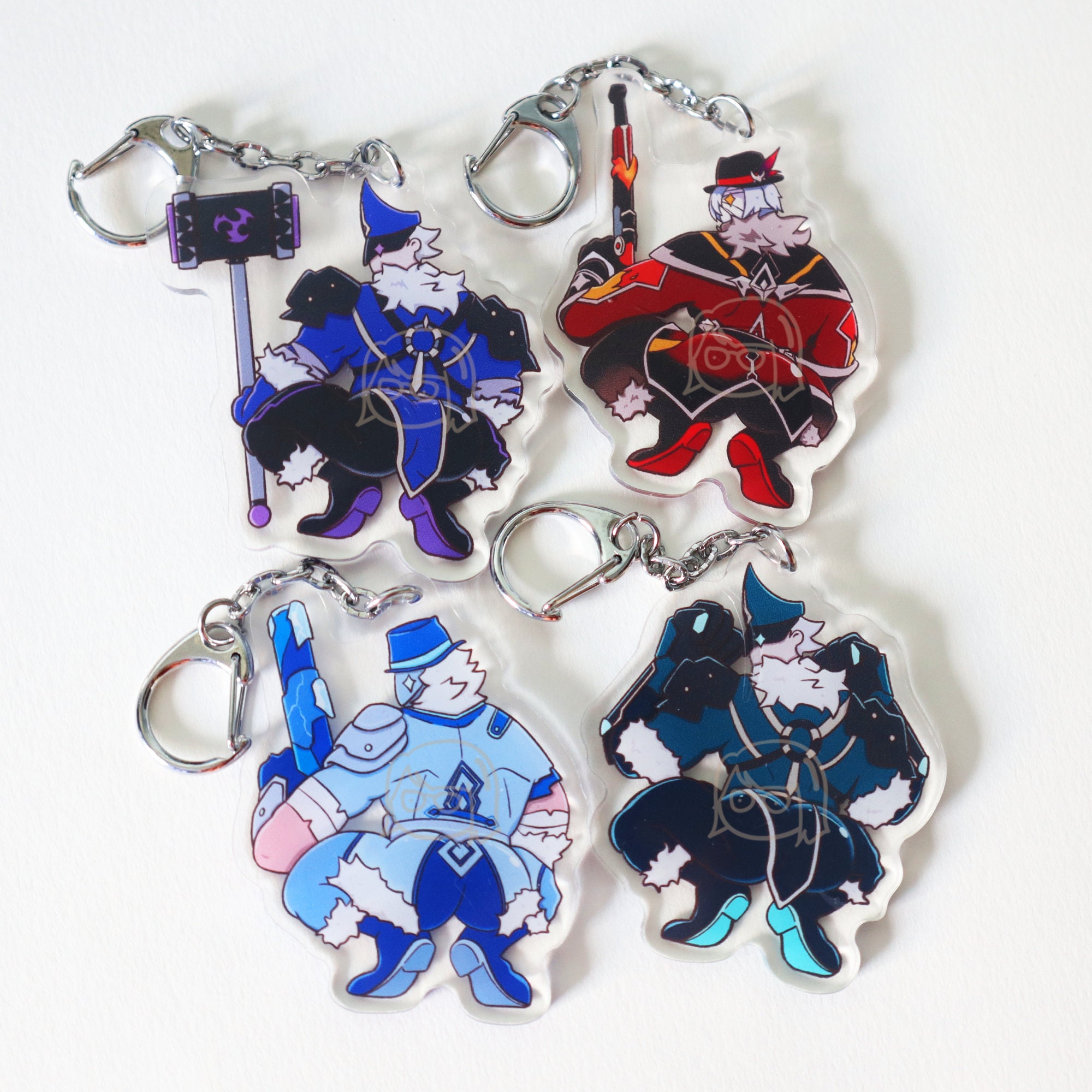 Genshin Impact Thicc Fatui Skirmisher Keychains electrohammer - Etsy