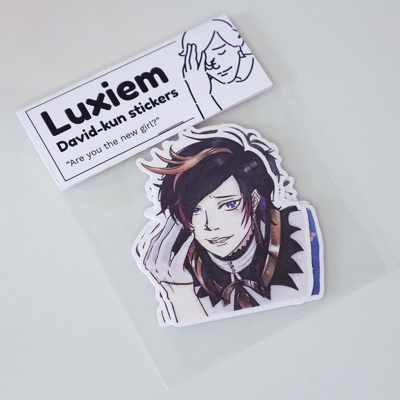 Luxiem David-kun Meme Sticker Pack shu Yamino, Vox Akuma, Ike Eveland ...