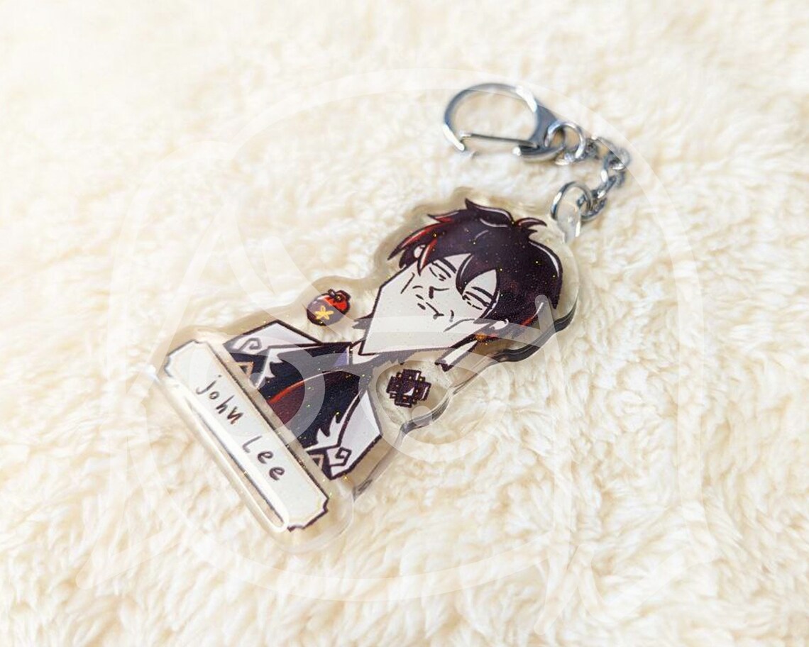 Genshin Ikemen Impact Sharp Chin Glitter Epoxy Acrylic Keychains - Etsy