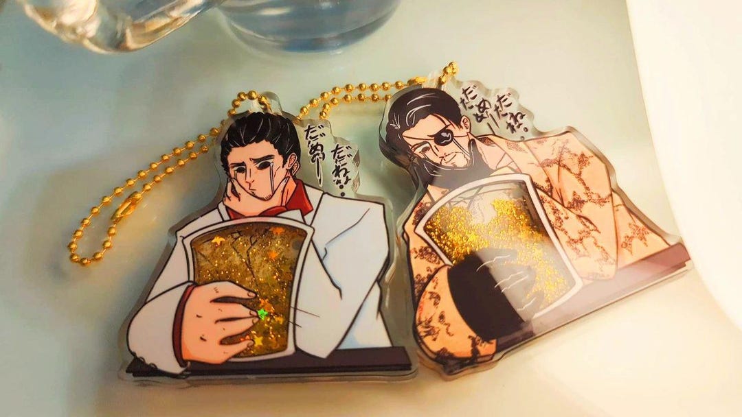 Yakuza Baka Mitai Kiryu and Majima Glitter Shaker Acrylic Keychains - Etsy