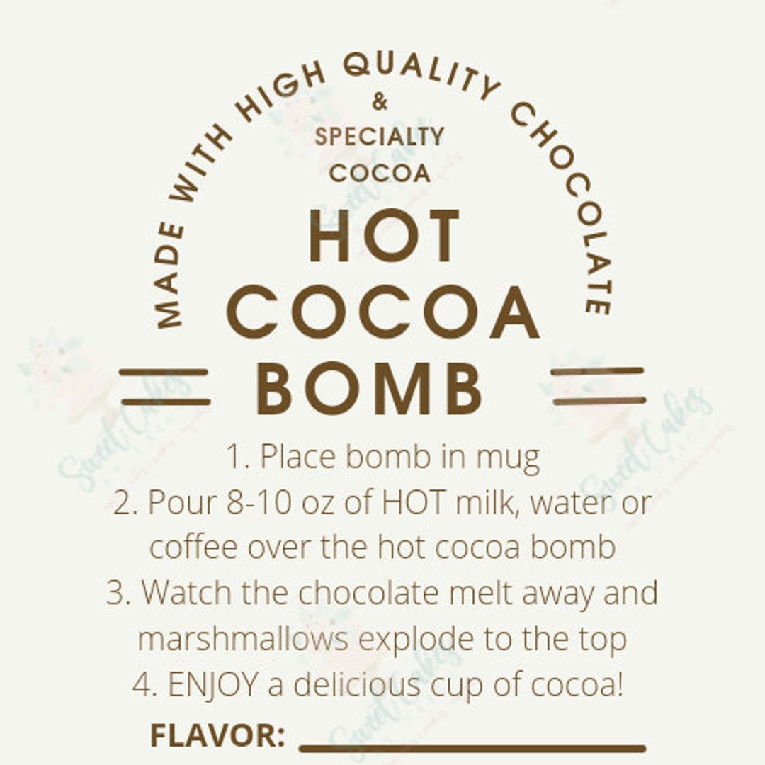 Hot Cocoa Bomb Labels / Tags for Specialty Cocoa - Etsy