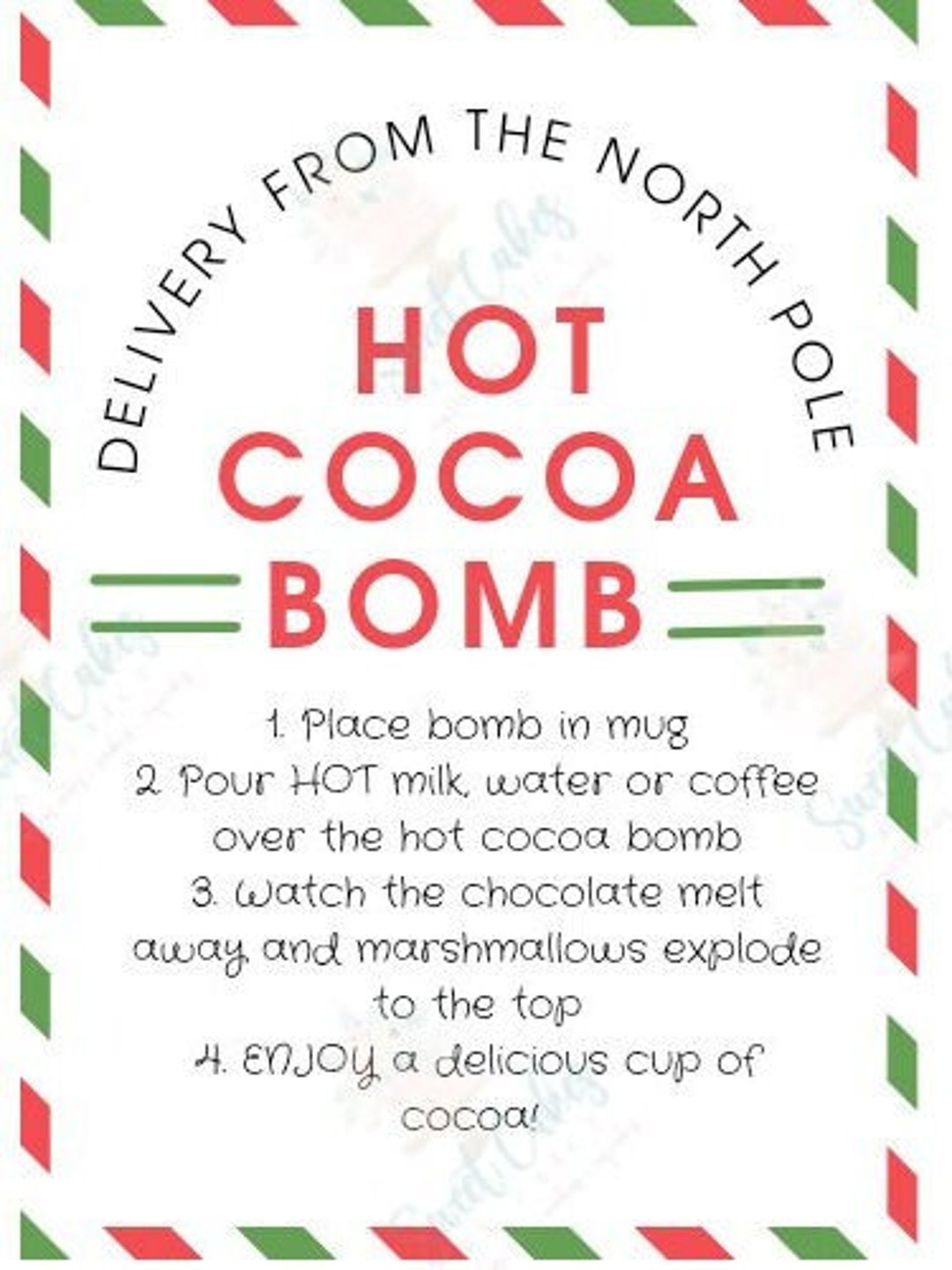 Christmas Hot Cocoa Bomb Labels / Tags - Etsy