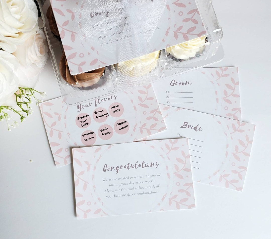 Wedding Cake Tasting Cards - Etsy