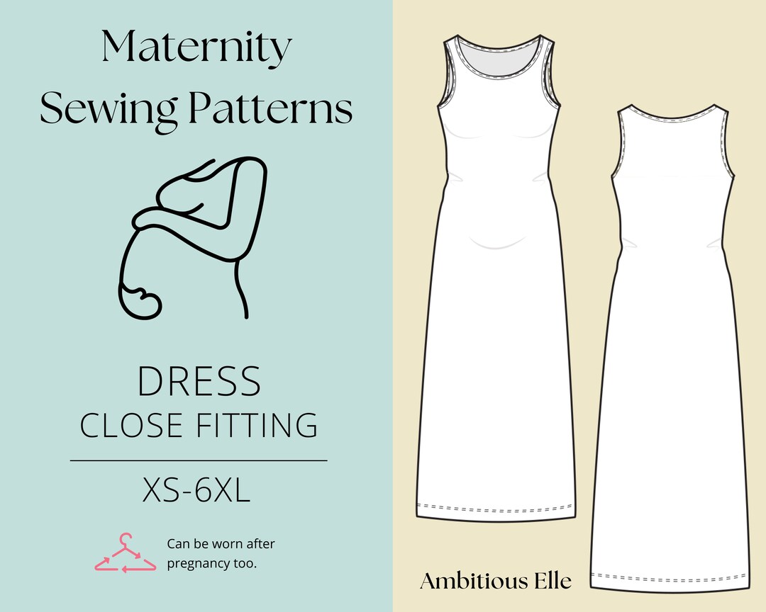 MATERNITY Sewing Pattern Midi Dress Pregnancy Pattern - Etsy