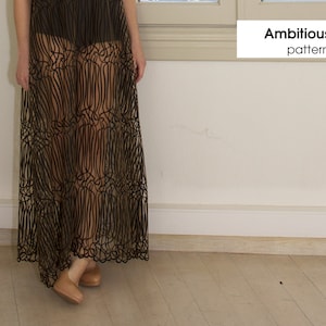 PDF Sheer Maxi Dress Sewing Pattern | Sleeveless Long Dress Sewing ...