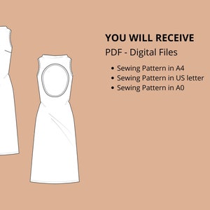 PDF Open Back Dress Sewing Pattern, Summer Dress Pattern, Cut Out Open ...