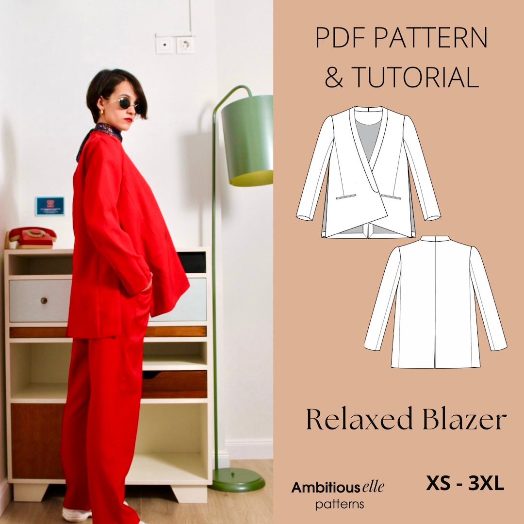 PDF Wrap Blazer Sewing Pattern | Jacket Pattern | Inspired by Emily in ...