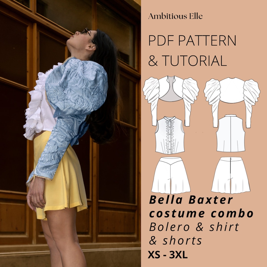 Bella Baxter Costume PDF Sewing Pattern: Victorian Bolero, Ruffle Shirt ...