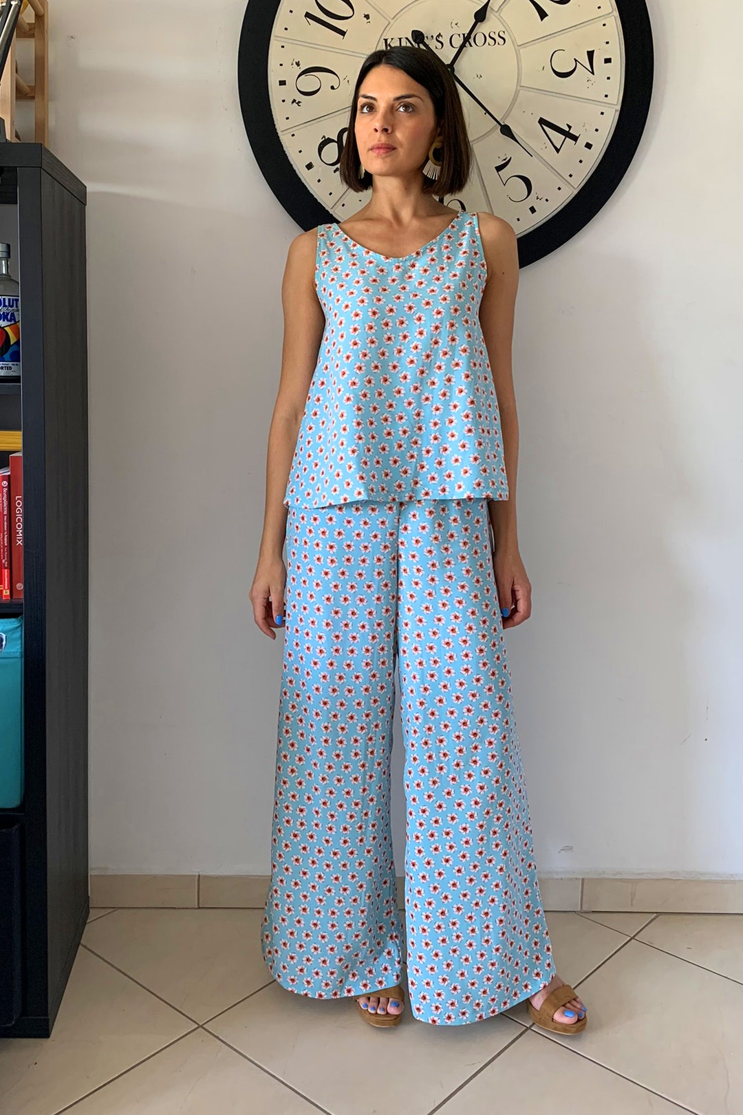 PDF Sewing Pattern: Relaxed Fit Top and Wide Leg Pants (XS-3XL ...
