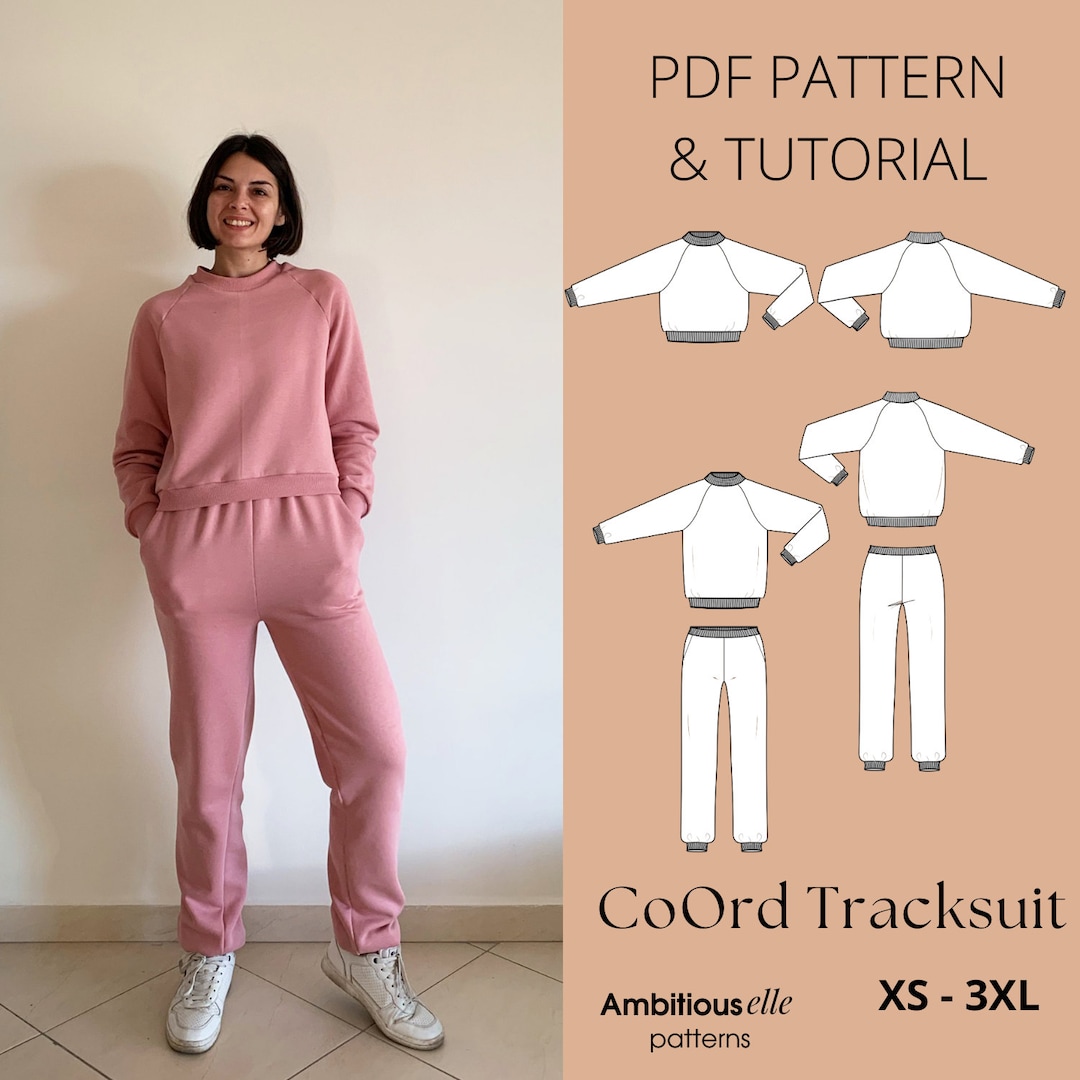 PDF Coord Tracksuit Sewing Pattern | Sweat 2 Lengths Pattern | Jogger ...