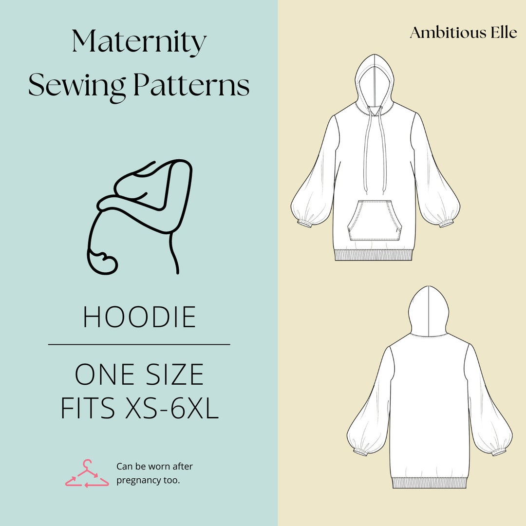 MATERNITY Sewing Pattern Hoodie Pattern Pregnancy Sweater Maternity ...