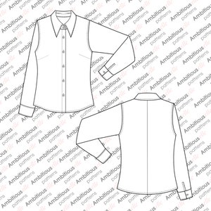 Pdflong Sleeve Shirt Sewing Pattern | Regular Fit Shirt Pattern ...