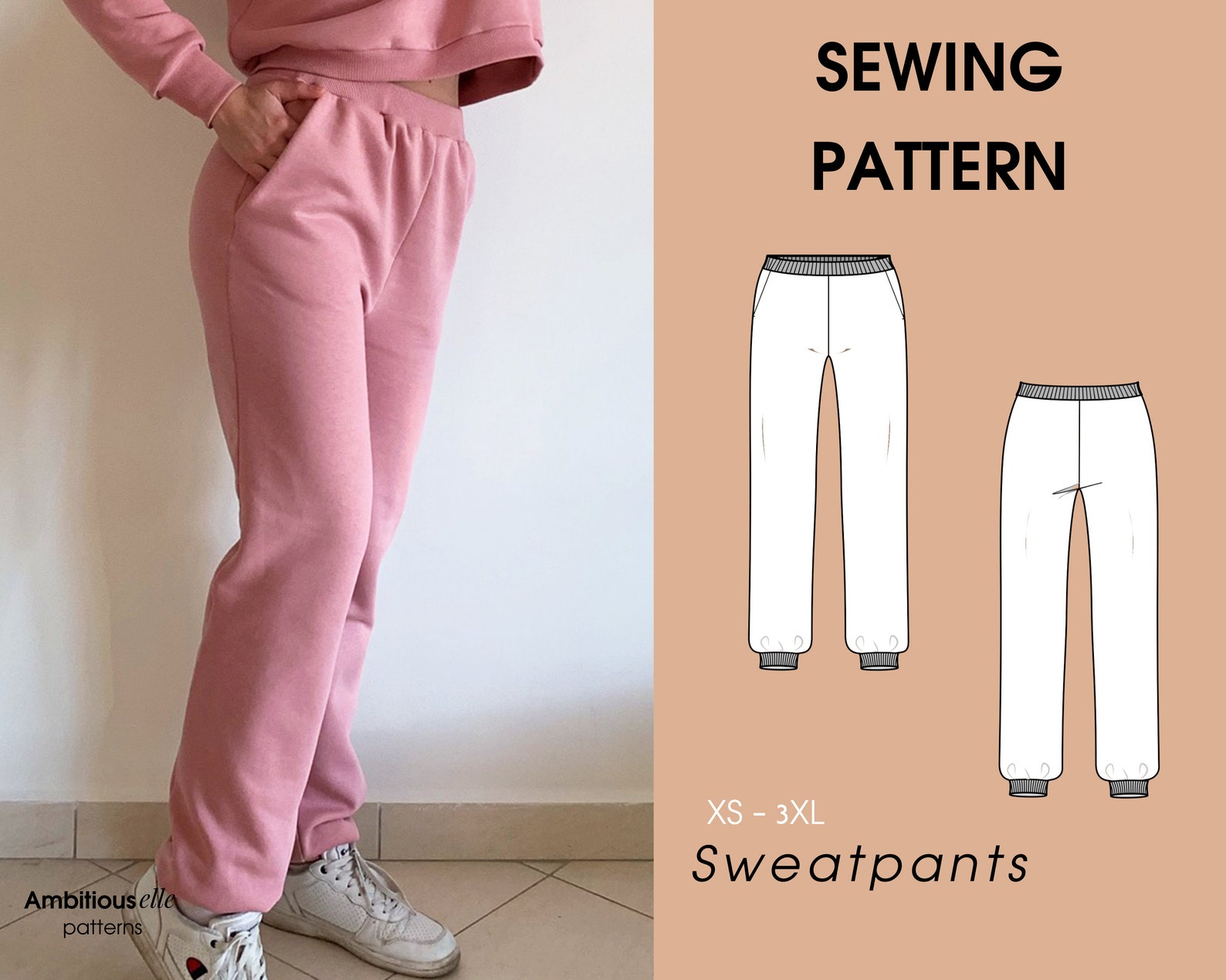 Sweatpants Sewing Pattern PDF Instant Download | Etsy Canada