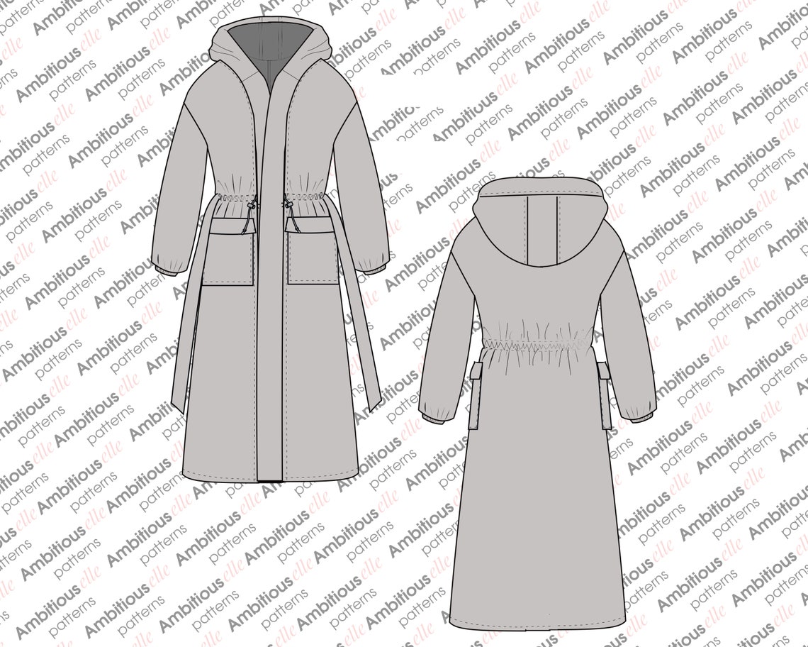 Raincoat Trenchcoat PDF Sewing Pattern Instant Download Sewing | Etsy
