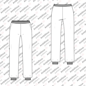 PDF Track Pants PDF Sewing Pattern, Jogging Bottoms Sweatpants Pattern ...