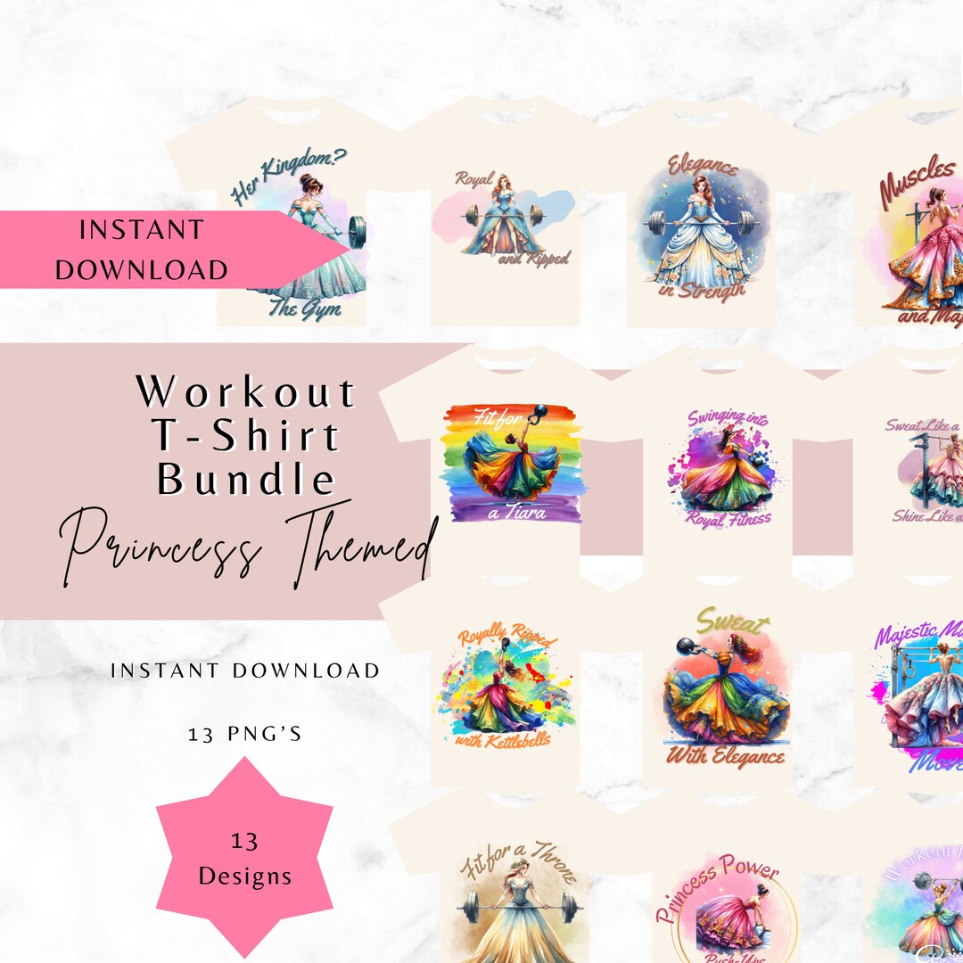 Princess Themed Workout PNG, Cute Princess Exercise Clipart, Fitness ...