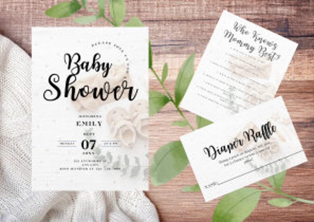 Personalized Baby Shower Invitation Bundle - Customizable Design ...