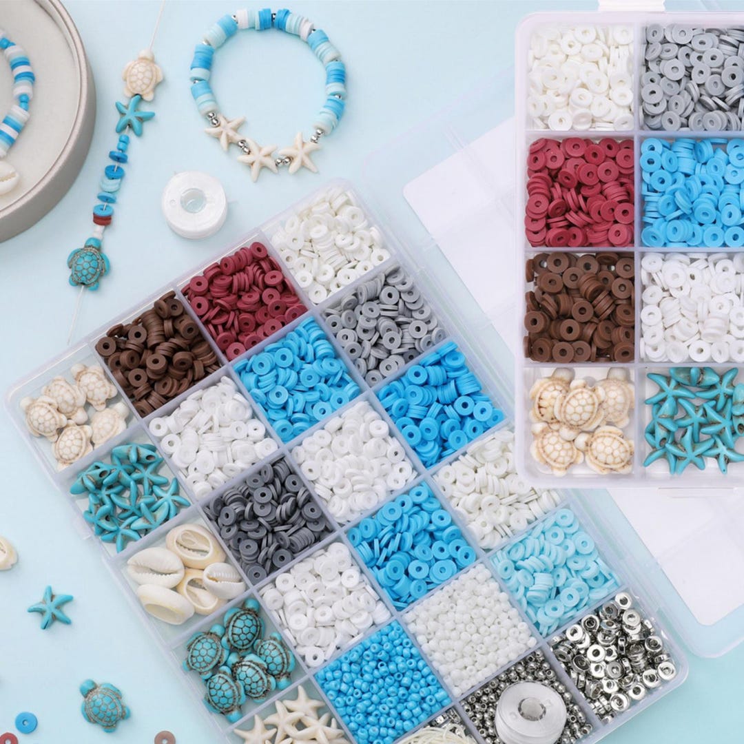DIY Jewerly Beads Sets-summer Beach Beading Kits Jewelry Making-clay ...