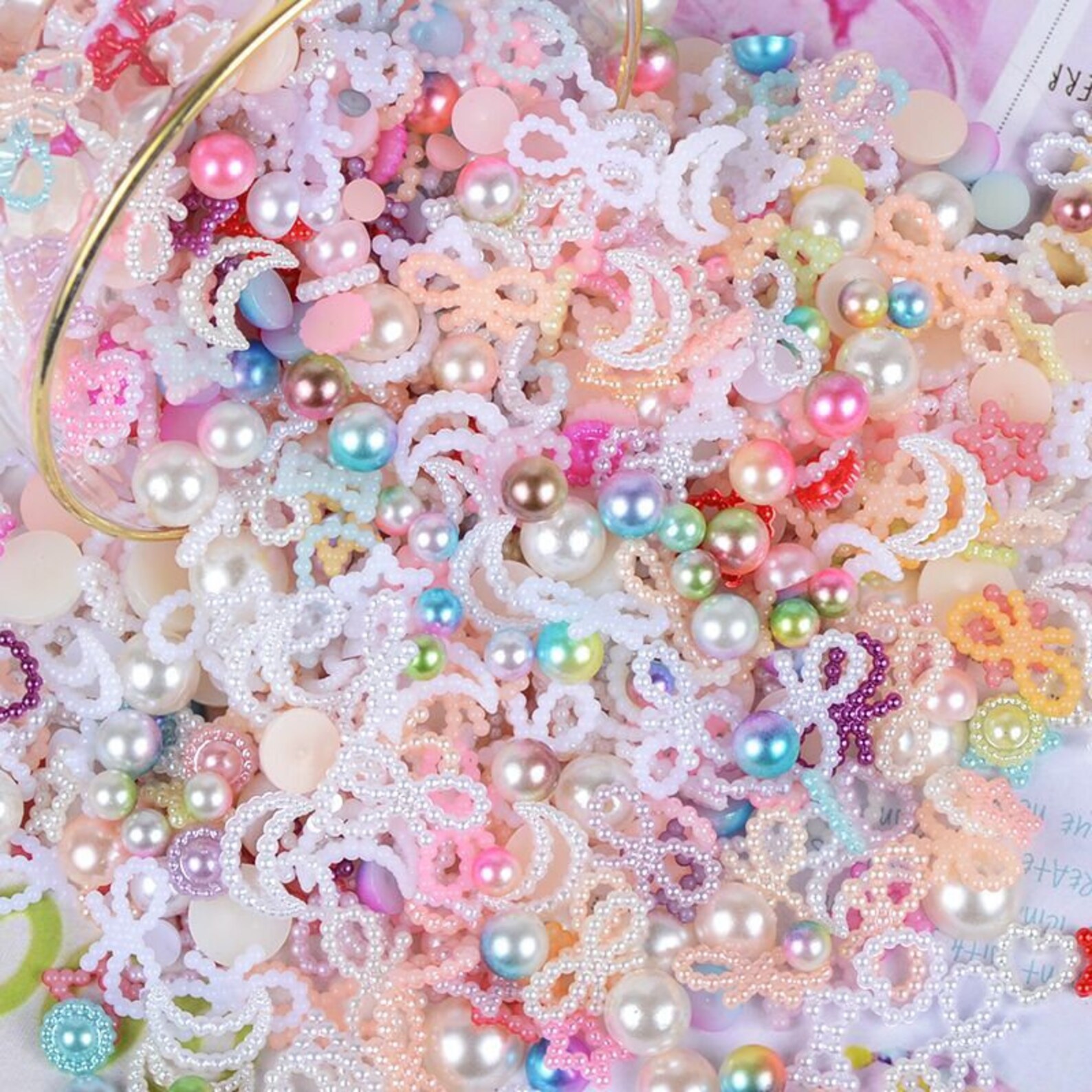 2-14mm Randomly Mixed Styles Pearls Flat Back Scrapbook Beads - Etsy Canada
