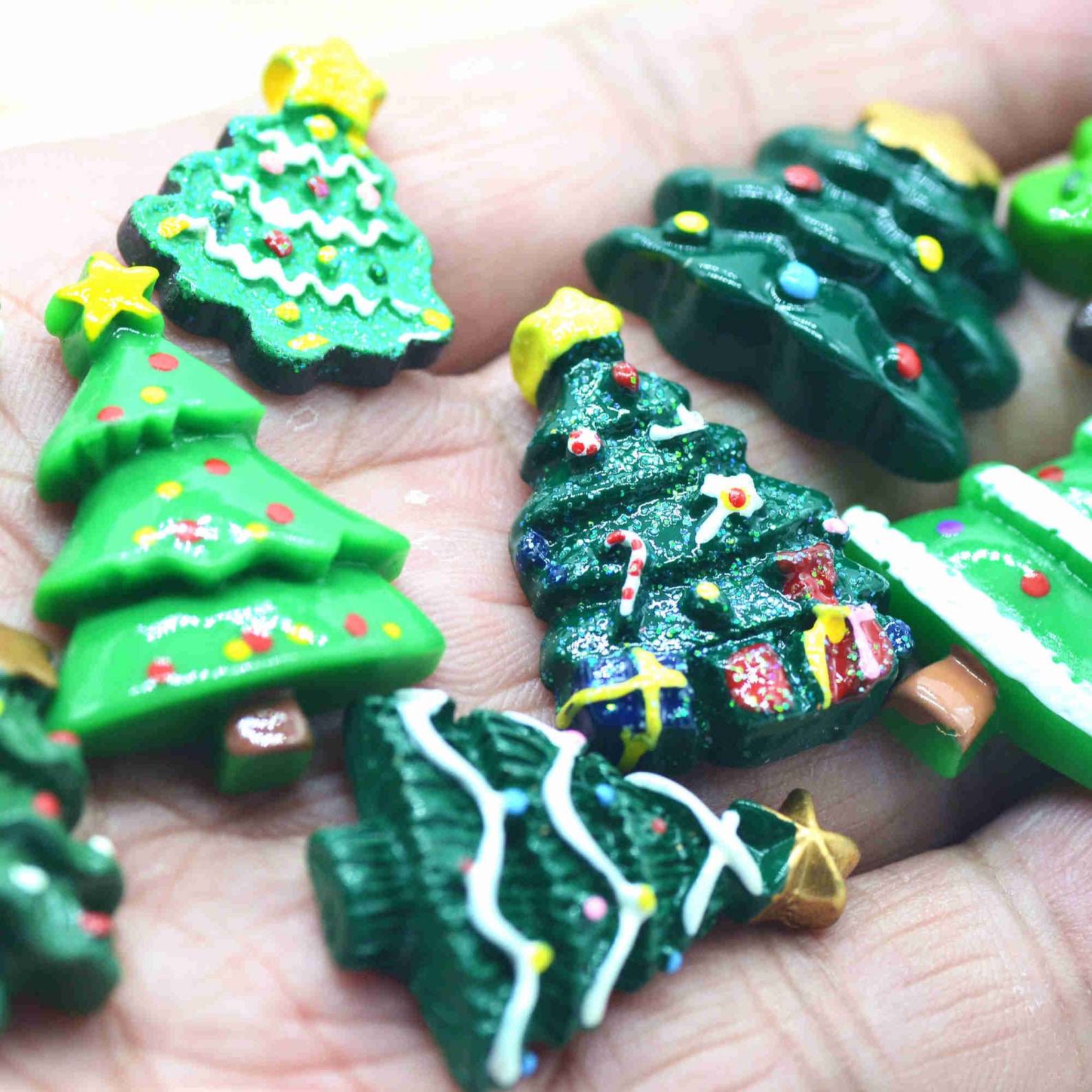 Resin Flat Back Christmas Tree Embellishments-christmas D.I.Y Card ...