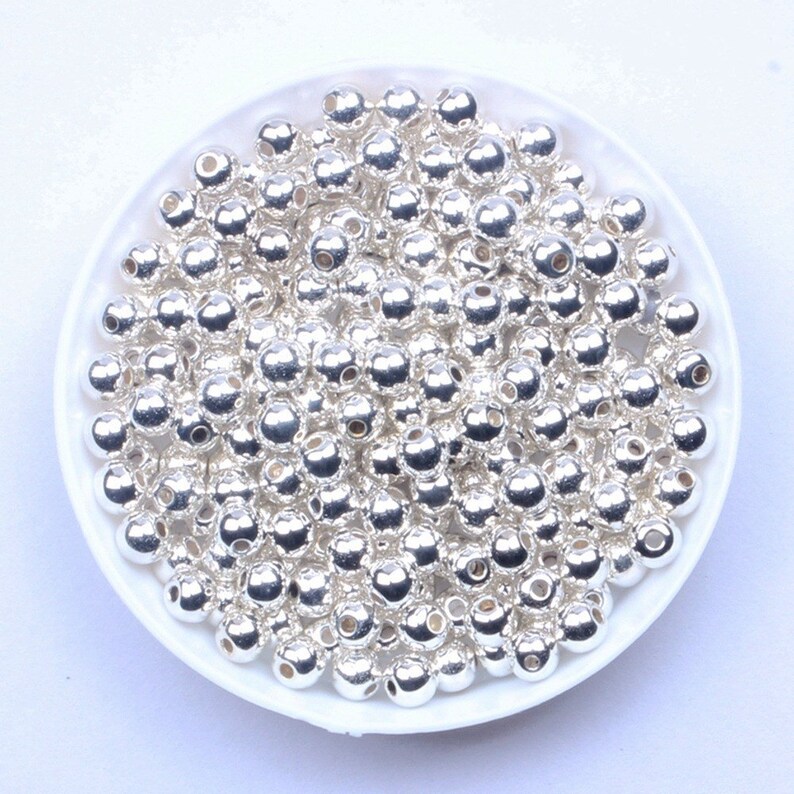 Shiny Sliver&golden Round Loose Pearl Beads-jewelry Making - Etsy