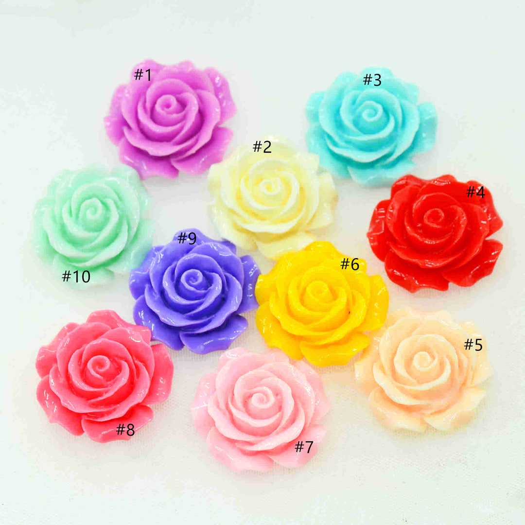 28mm Resin Flat Back Camellia Flower Cabochons-scrapbooking ...