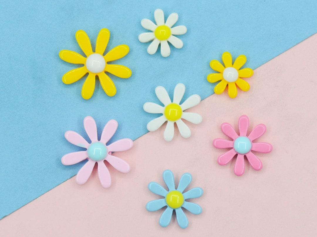 Resin Daisy Flower Miniature-resin Flatback Flowers Earring Flower ...