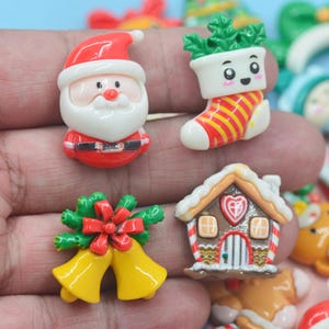 Mixed Christmas Theme Resin Embellishments-christmas Crafts Materials ...