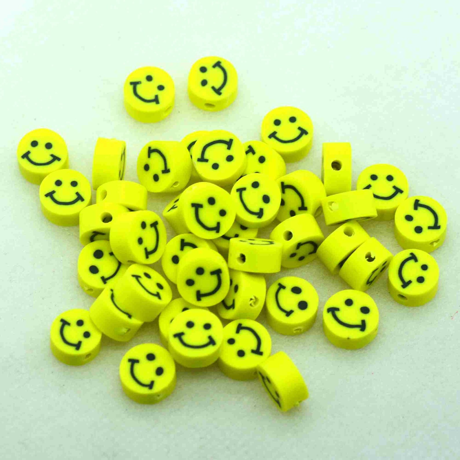 9mm Polymer Clay Smile Face Beads-bracelets Jewelry Making | Etsy
