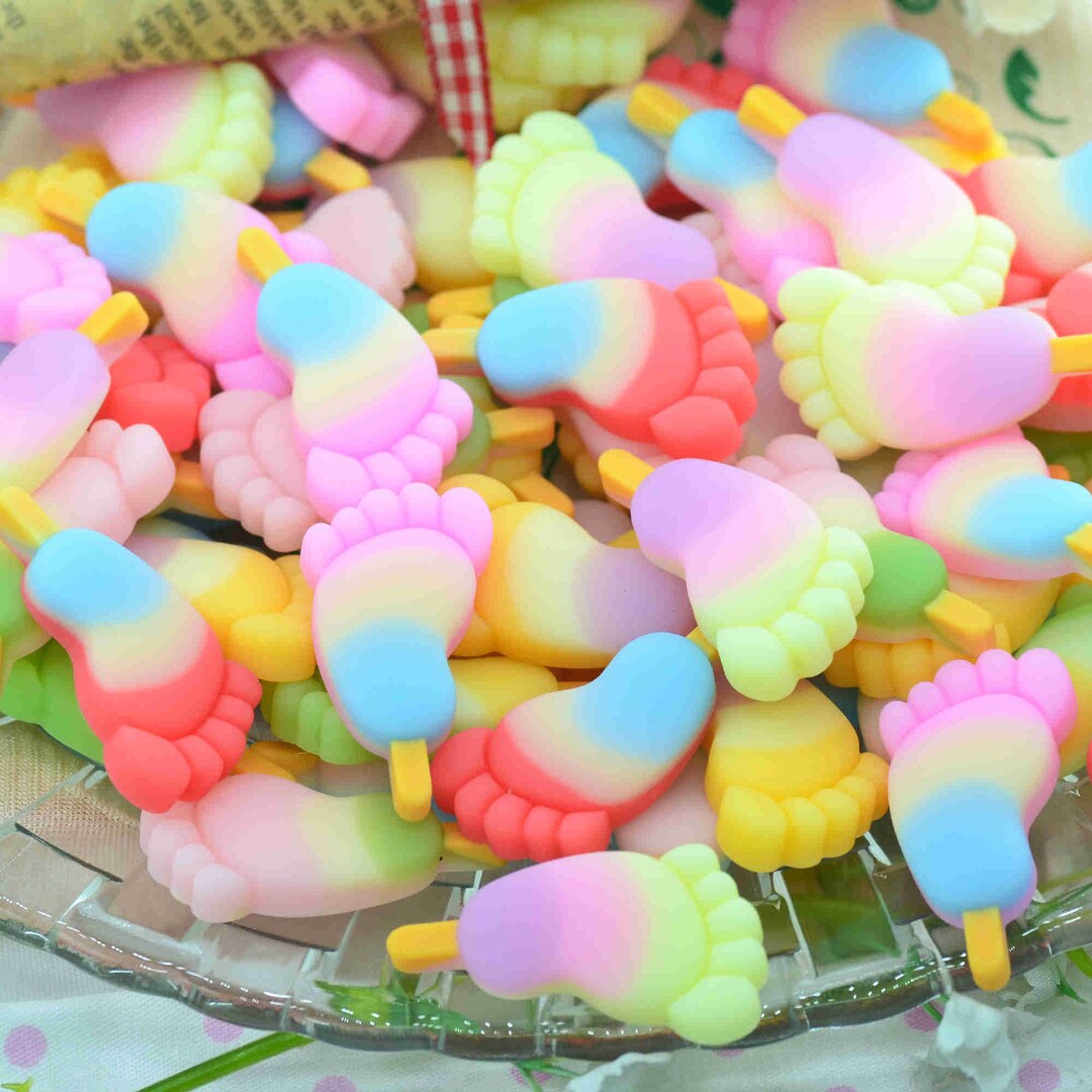 Resin Flat Back Gradient Foot Print Popsicle - Etsy