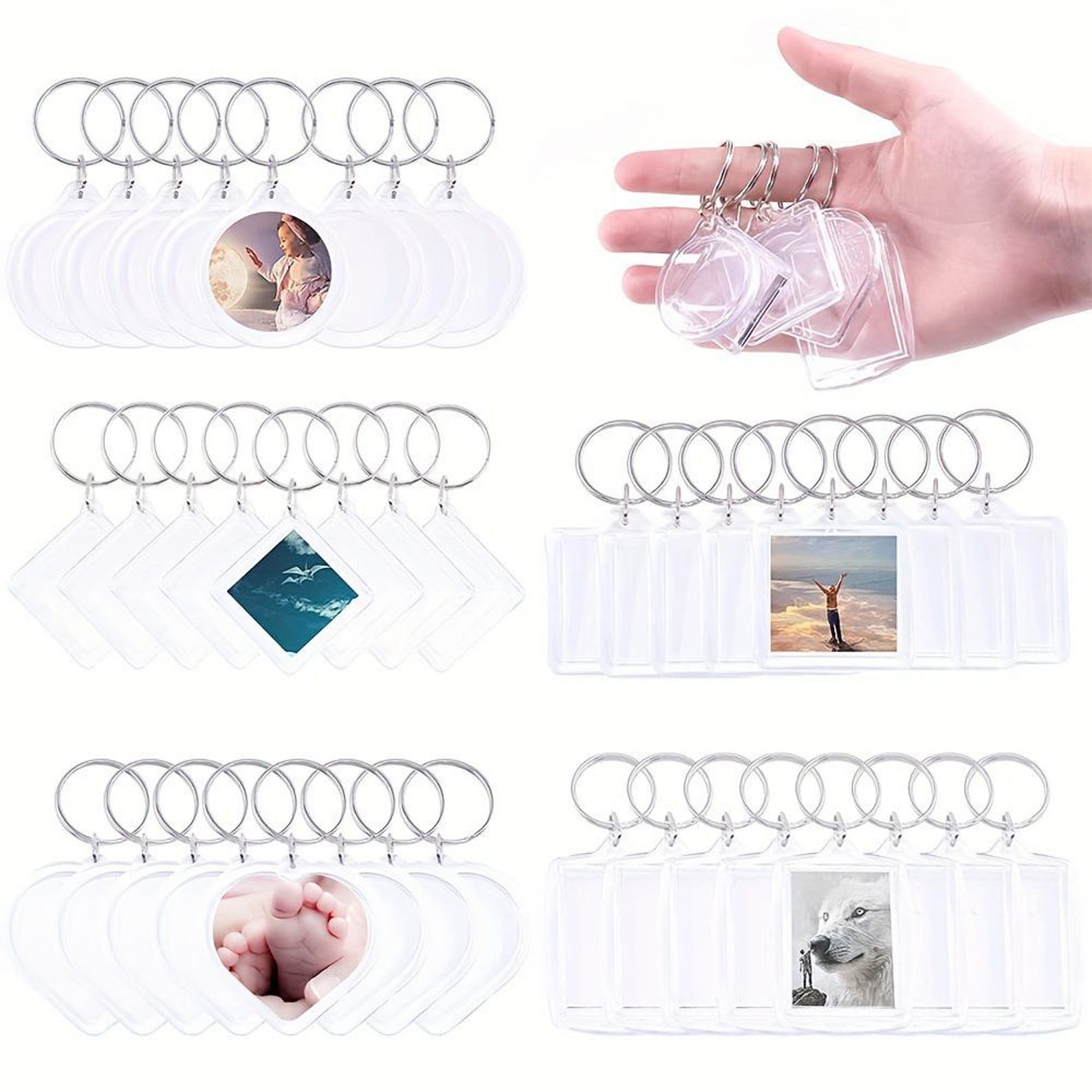 Acylic Blank Keychain-diy Keychain Frame-mini Photo Frame Keyrings ...