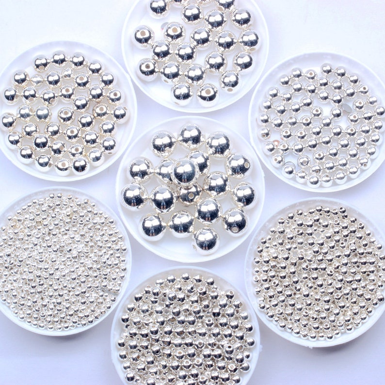 Shiny Sliver&golden Round Loose Pearl Beads-jewelry Making - Etsy