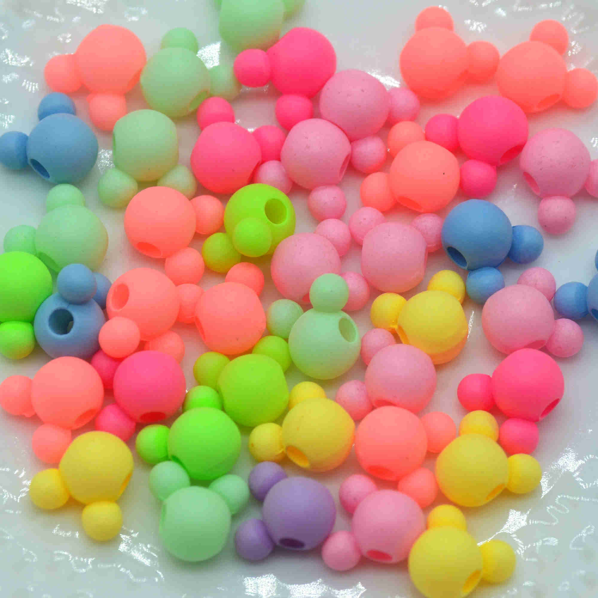 Mixed Candy Color Mickey Head Shape Beads-hair Band&hair Crafts Beads ...