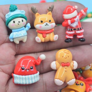 Mixed Christmas Theme Resin Embellishments-christmas Crafts Materials ...