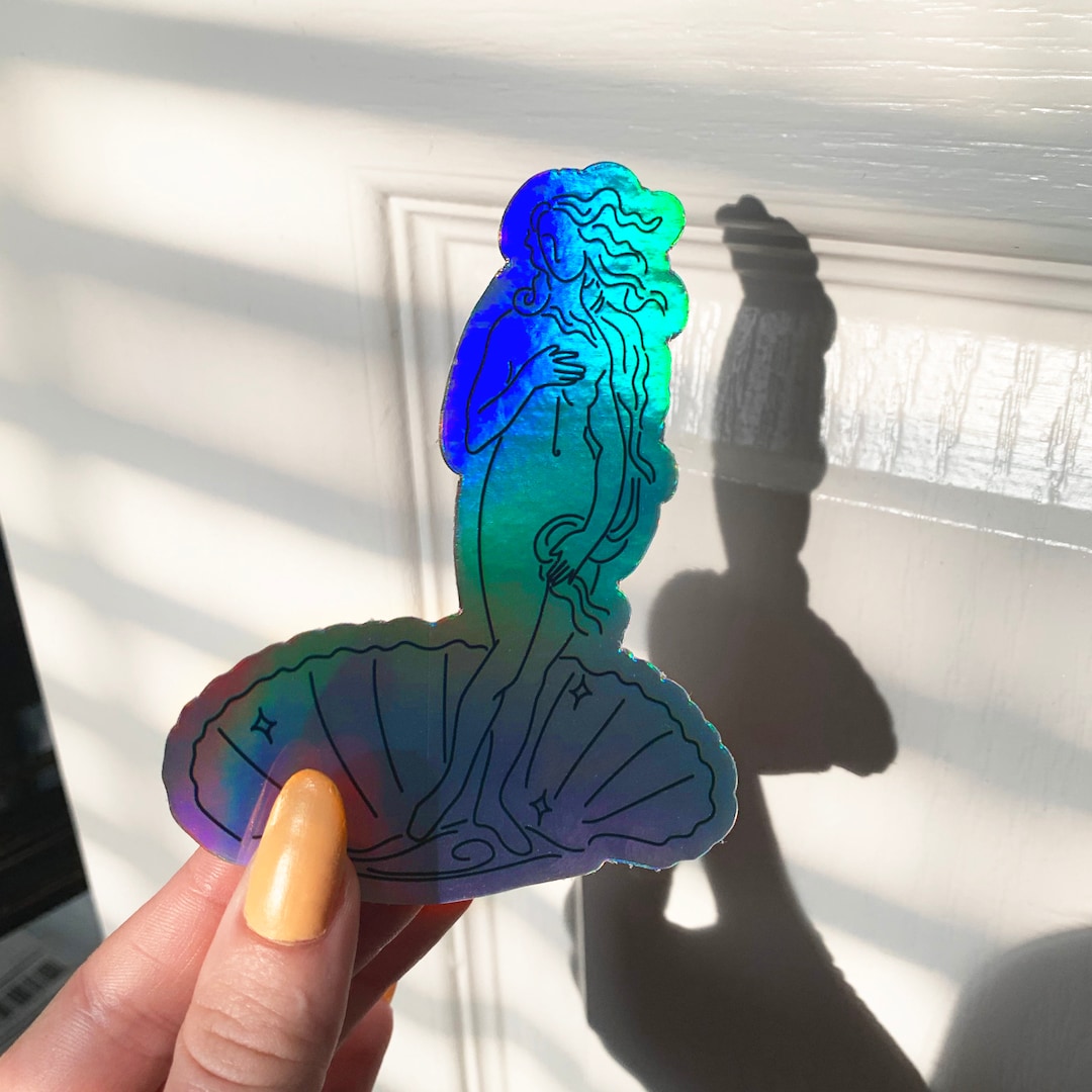 Holographic Vinyl Waterproof Sticker | Birth of Venus | Laptop Sticker ...