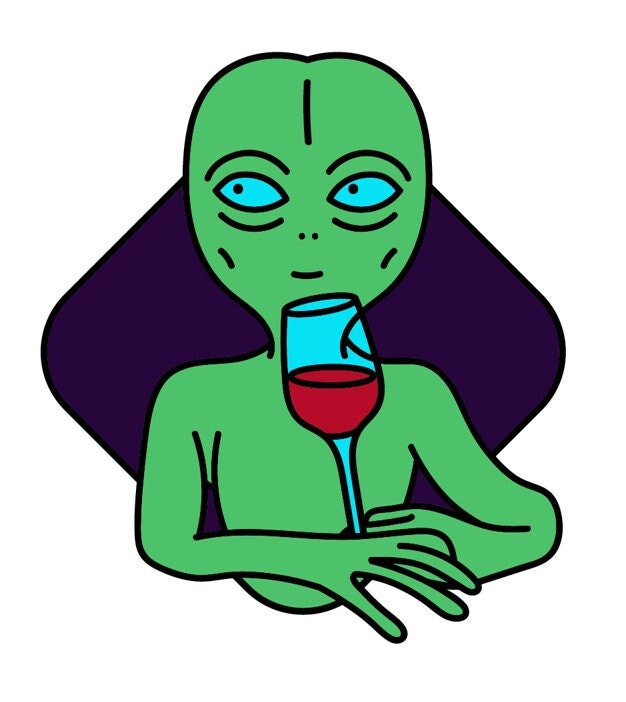 Alien Wine Refrigerator Magnet - Etsy