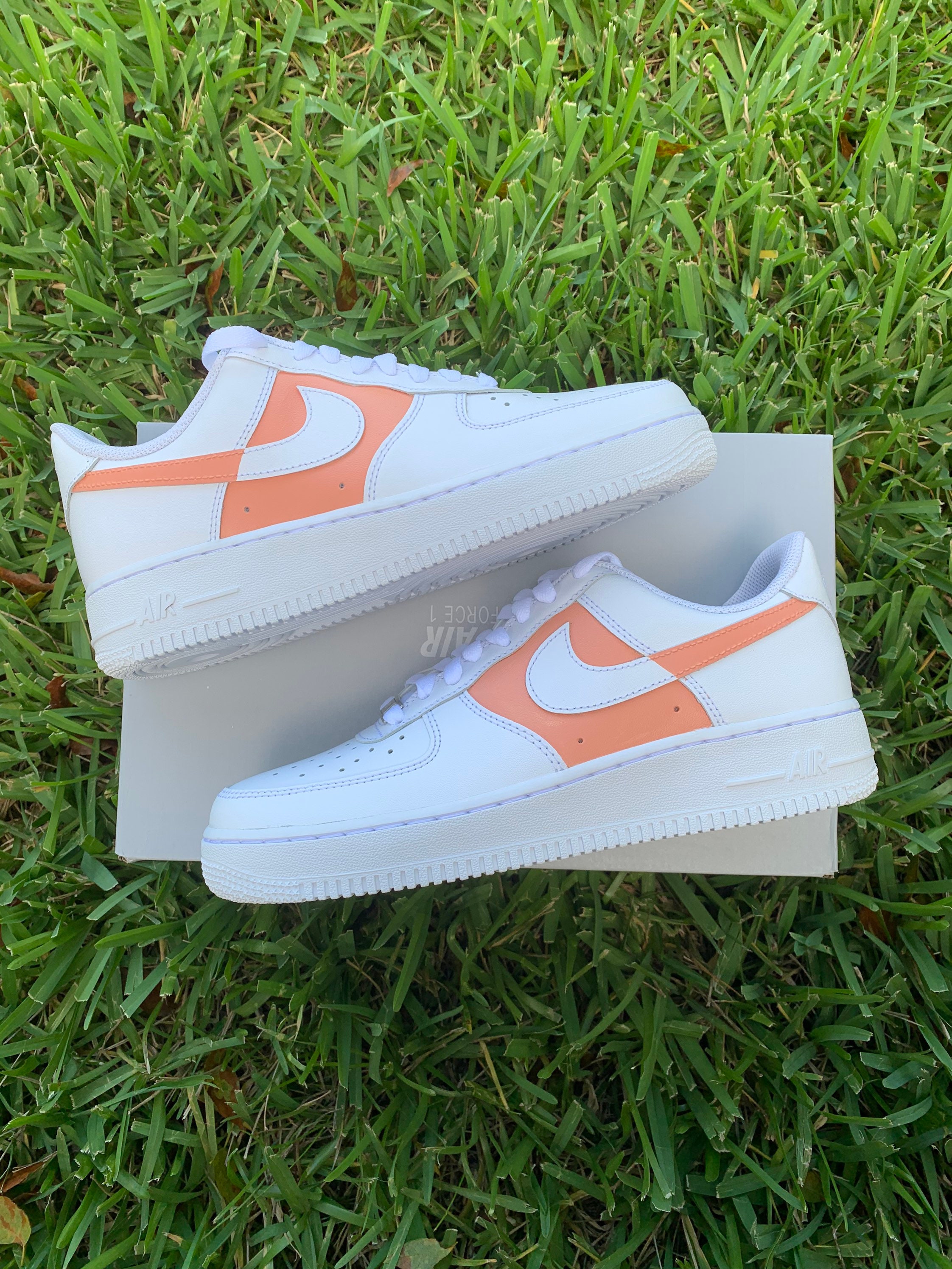 Custom Peach Colorblock Air Force 1's - Etsy España