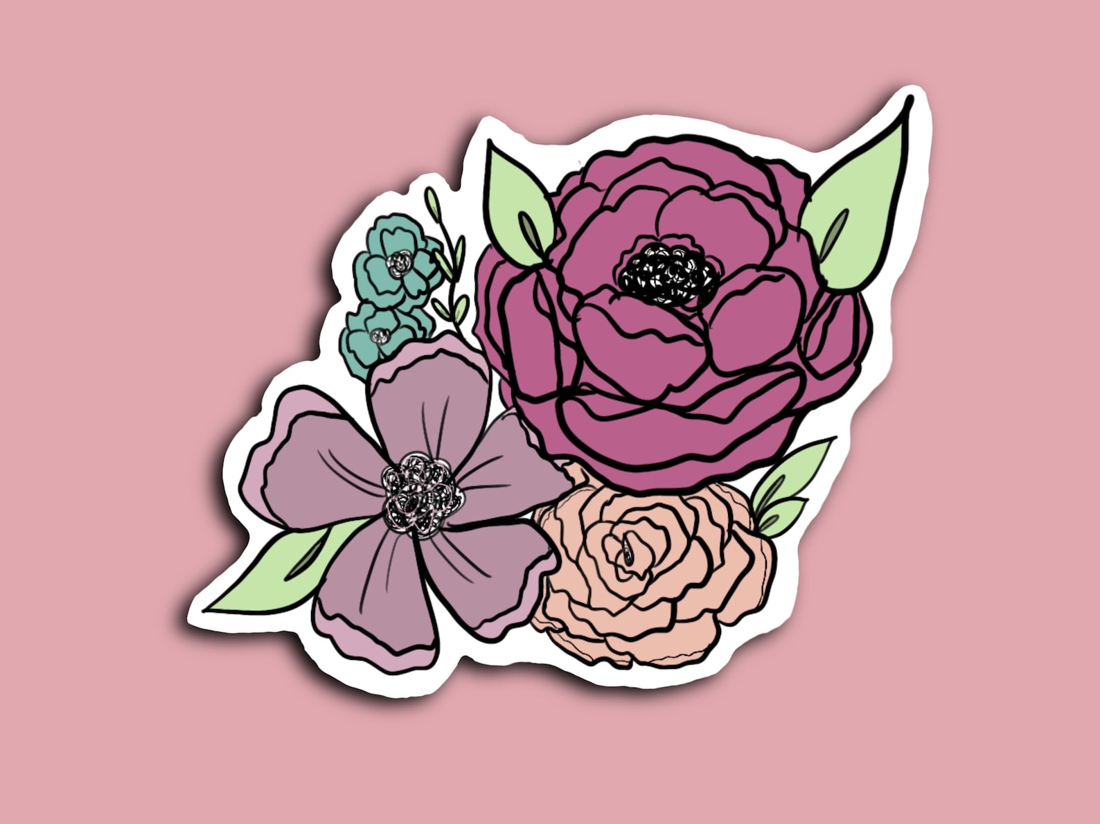 PEGATINA DE FLORES DE PRIMAVERA - Etsy España