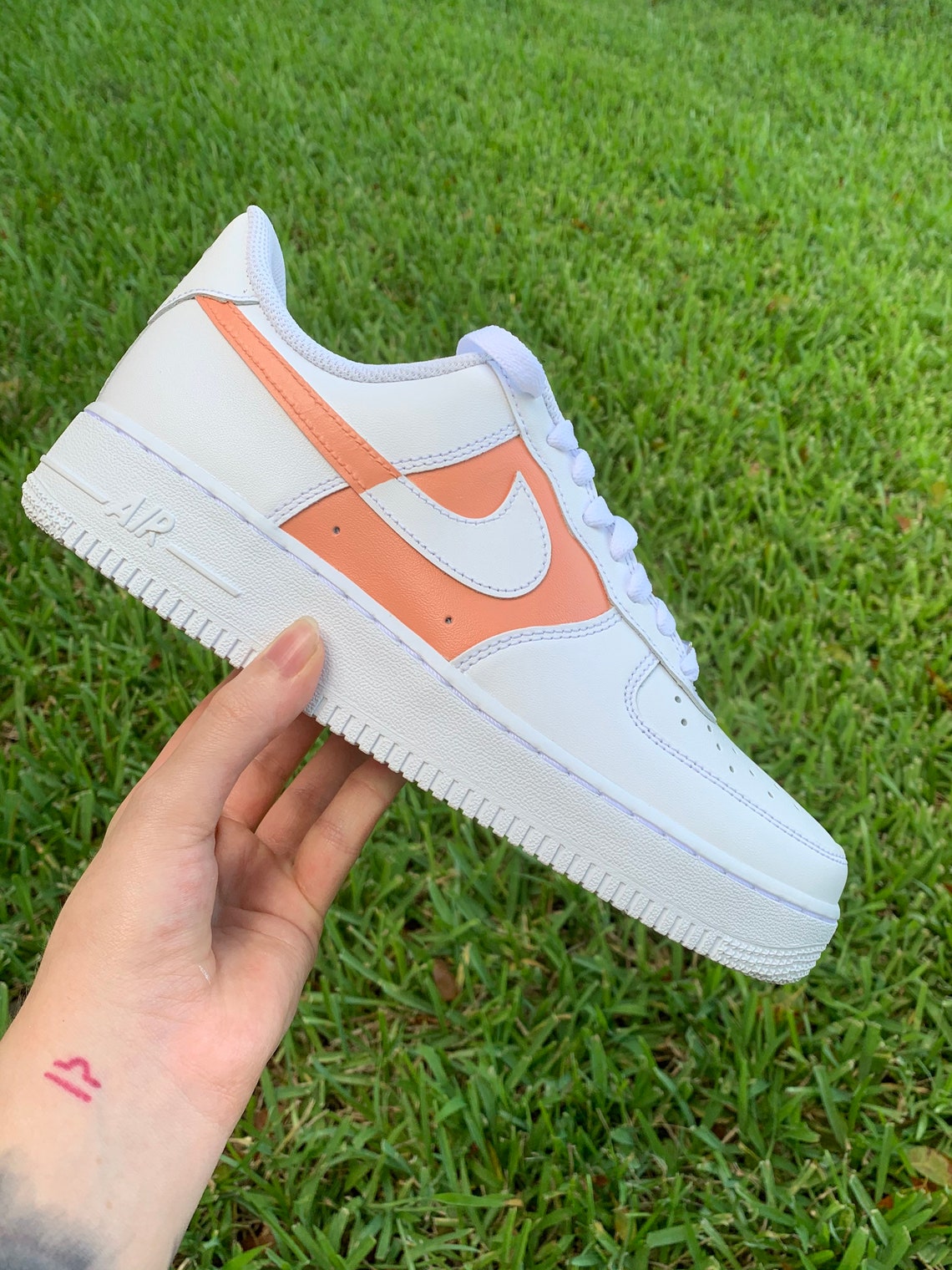 Custom Peach Colorblock Air Force 1's - Etsy España