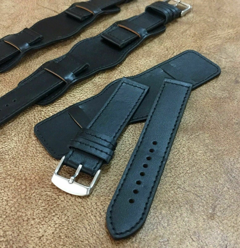 Size 20/22mm Vintage Pilot Bund Style Genuine Leather Watch - Etsy